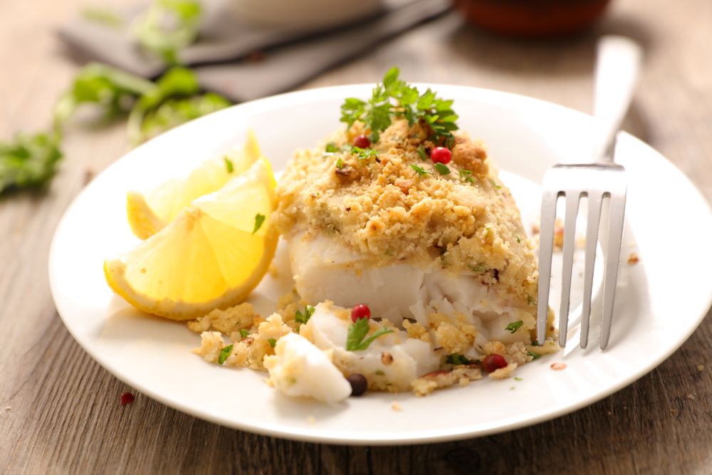 Baked Plaice with Herb Crust - Frozen Fish Direct