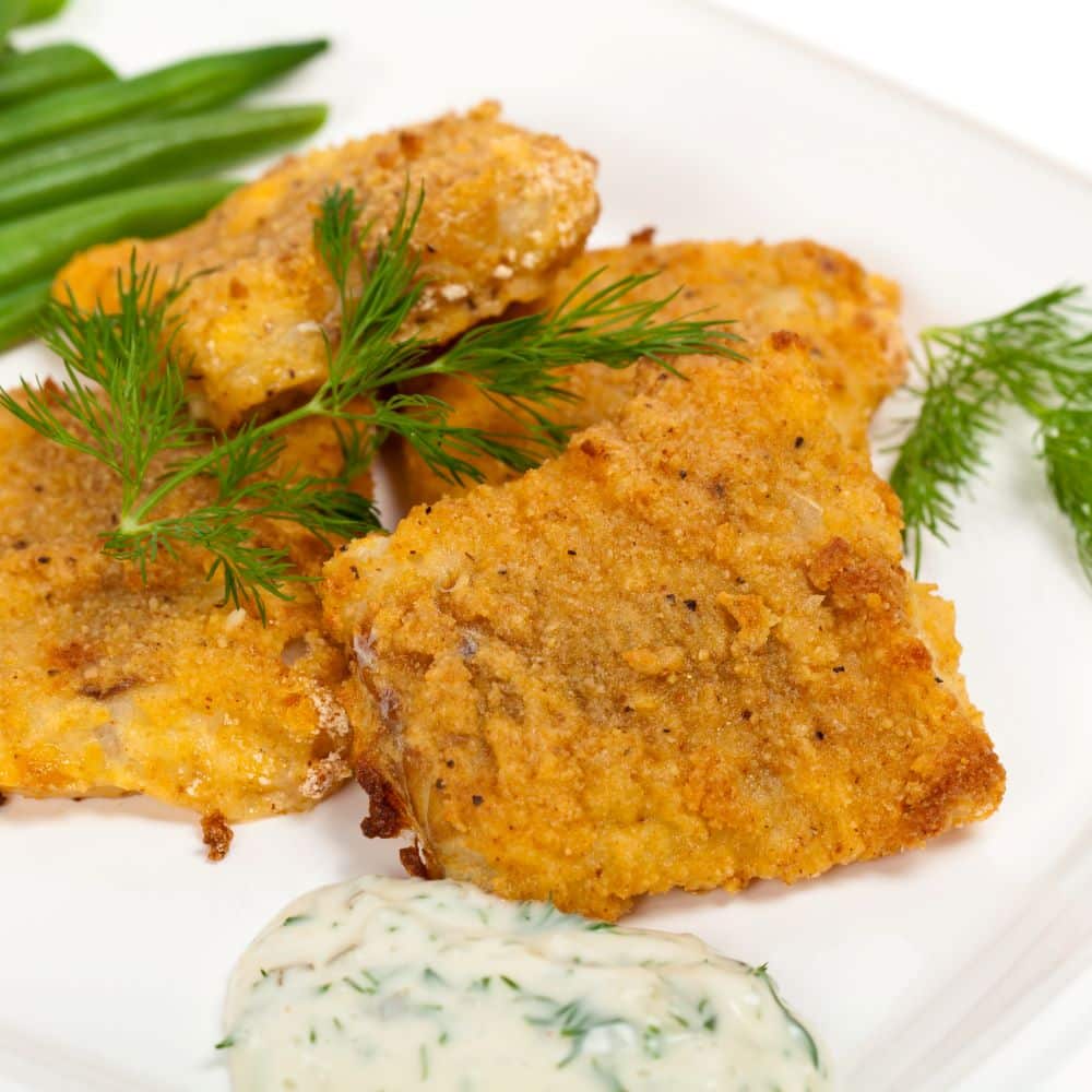 Fried Pollock with Tartar Sauce - Frozen Fish Direct