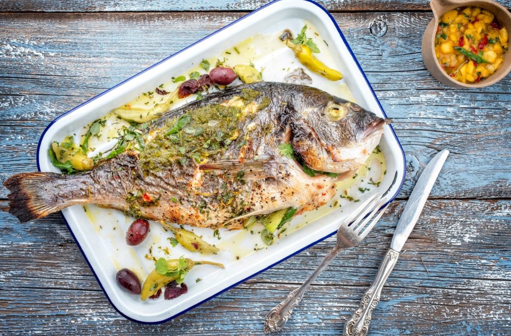 Sea Bream with Pesto - Frozen Fish Direct